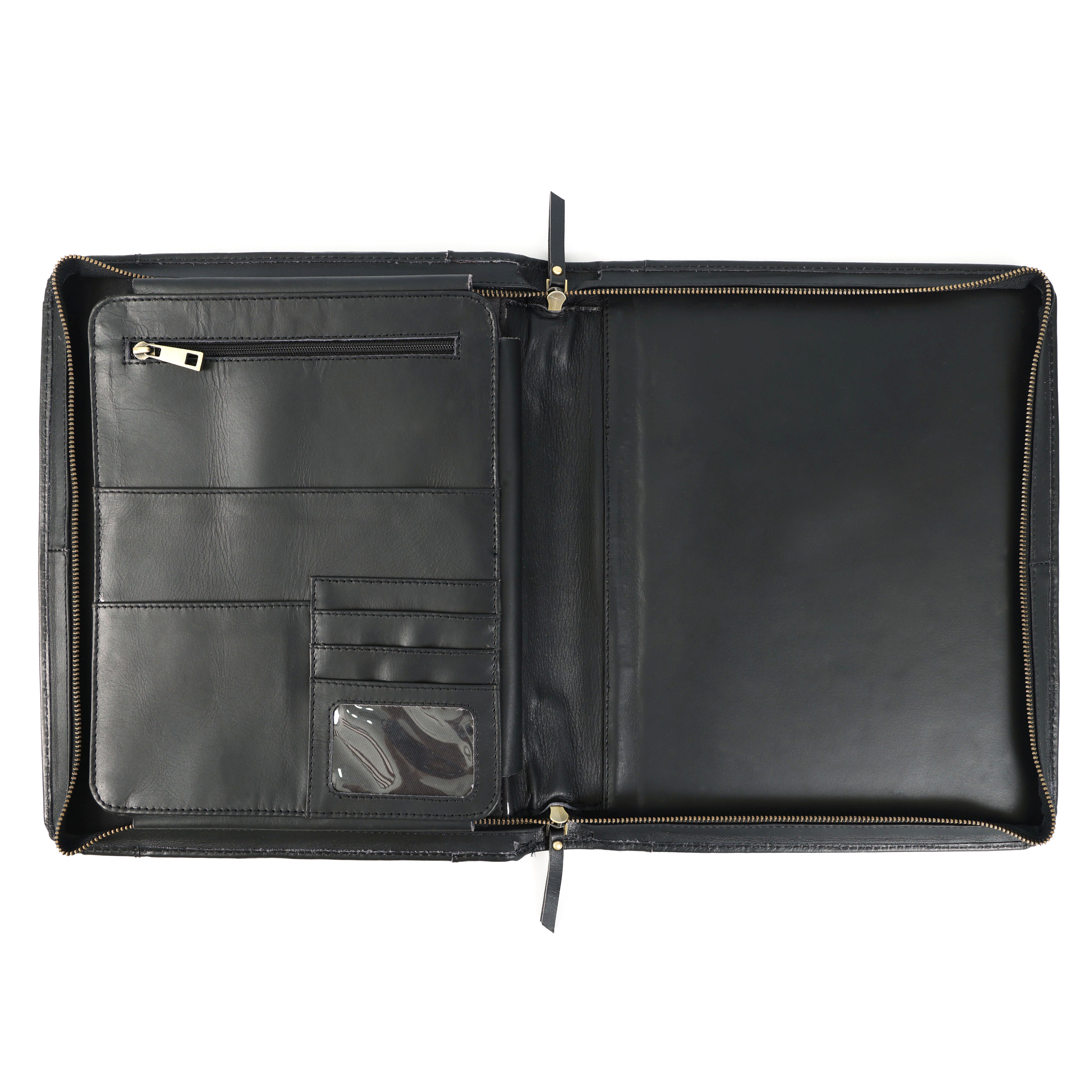 Emerson Black Leather Zippered Padfolio – Emerson Leather Bags